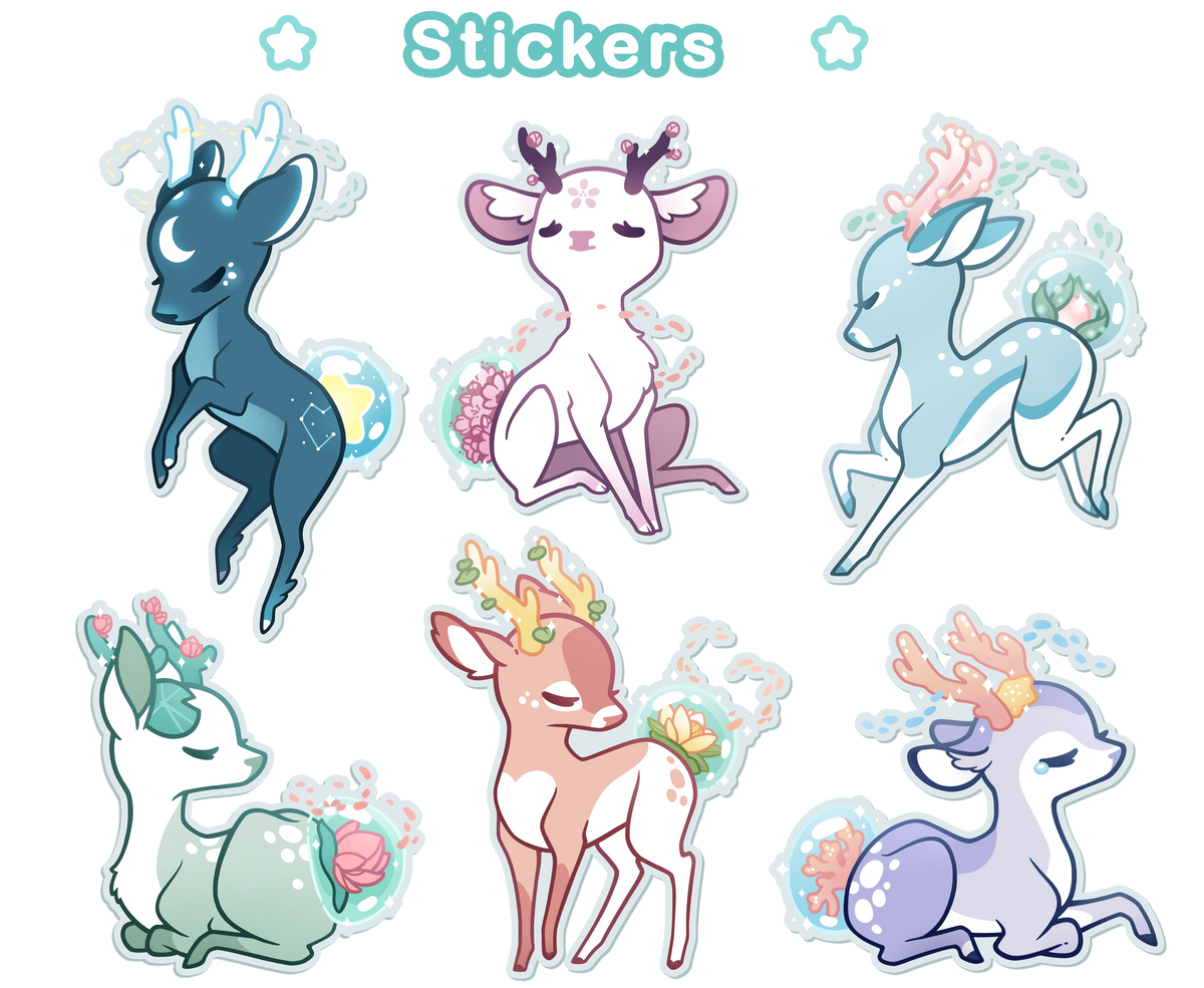 Bubble Deer Vinyl Stickers – GachaPins